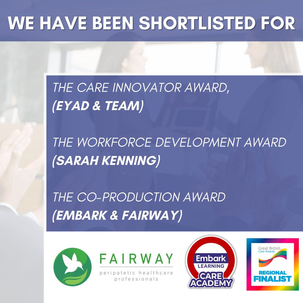 Shortlisted for the Great British Care Awards! - Embark Learning Care ...